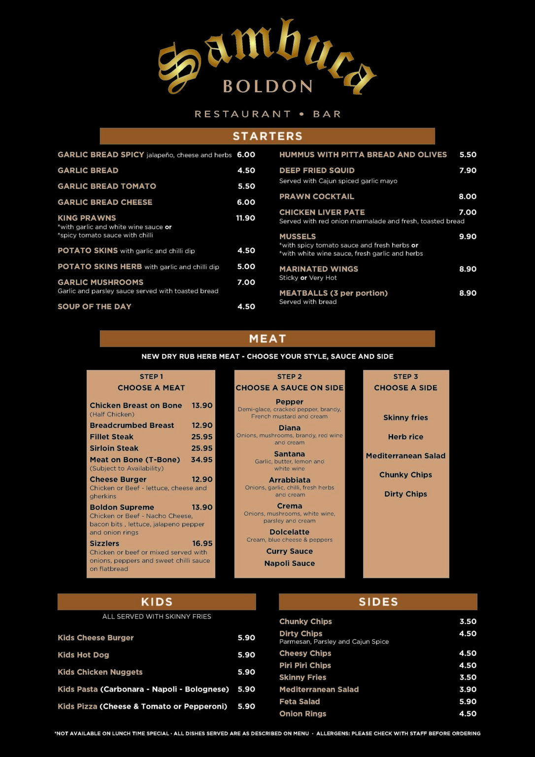 Sambuca Restaurants – ..Serving Italian classics since 2001..