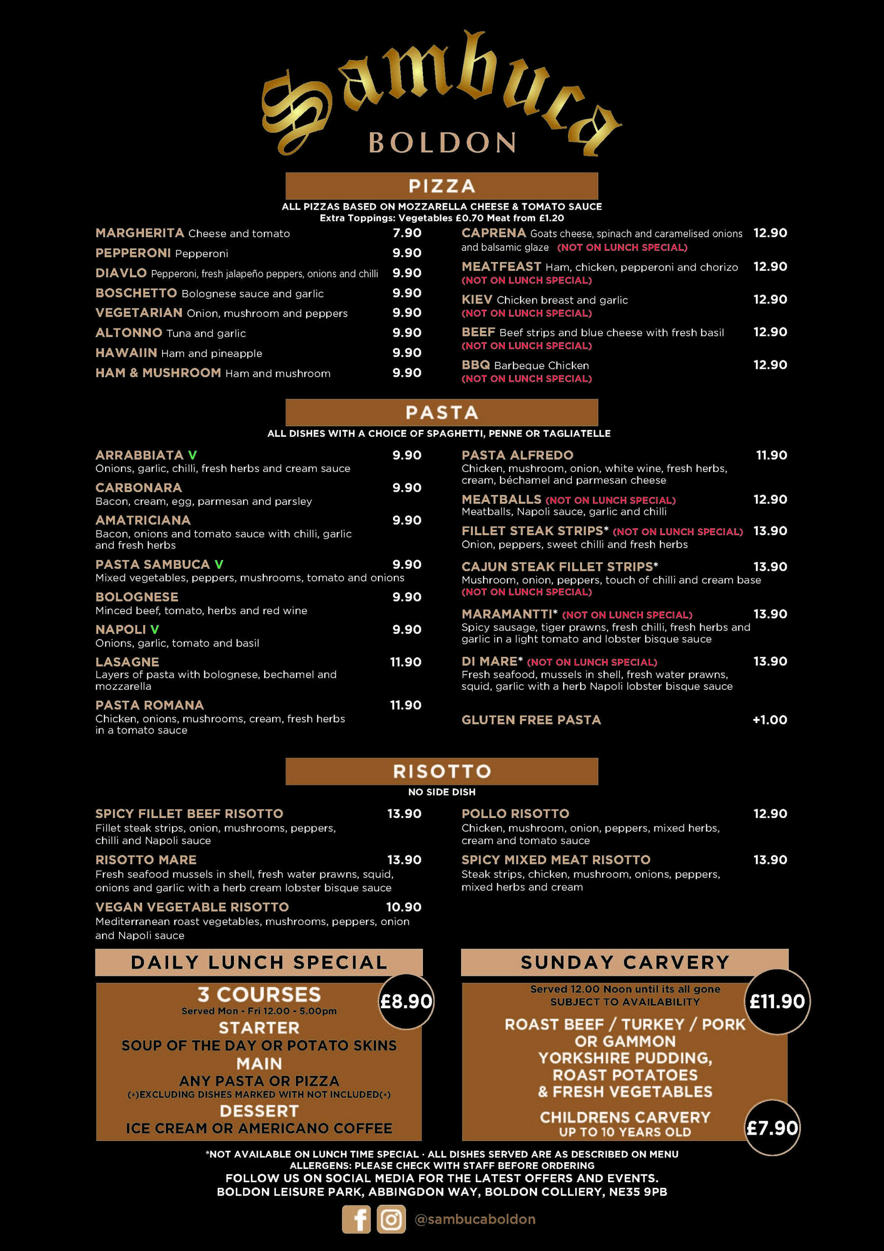 Sambuca Restaurants – ..Serving Italian classics since 2001..